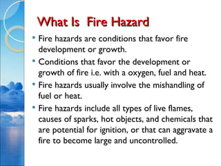 Fire Hazards and Classification of firee | PPT