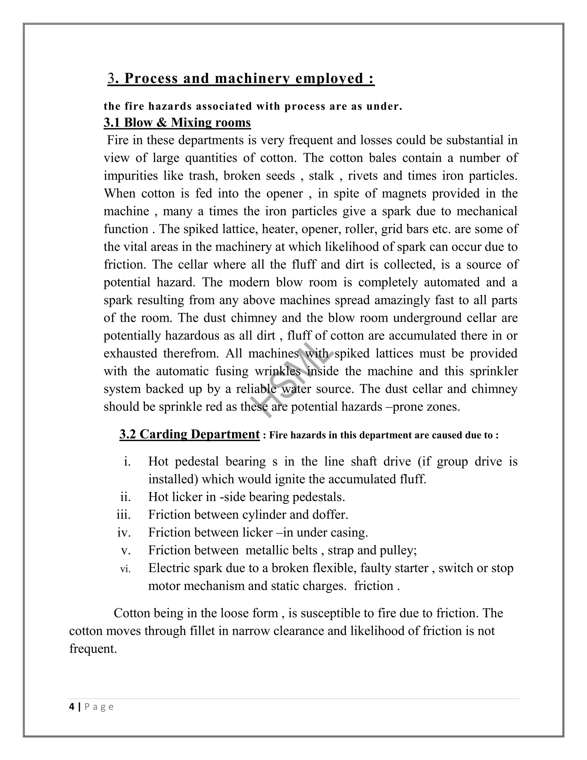 Fire hazards in cotton industry | PDF