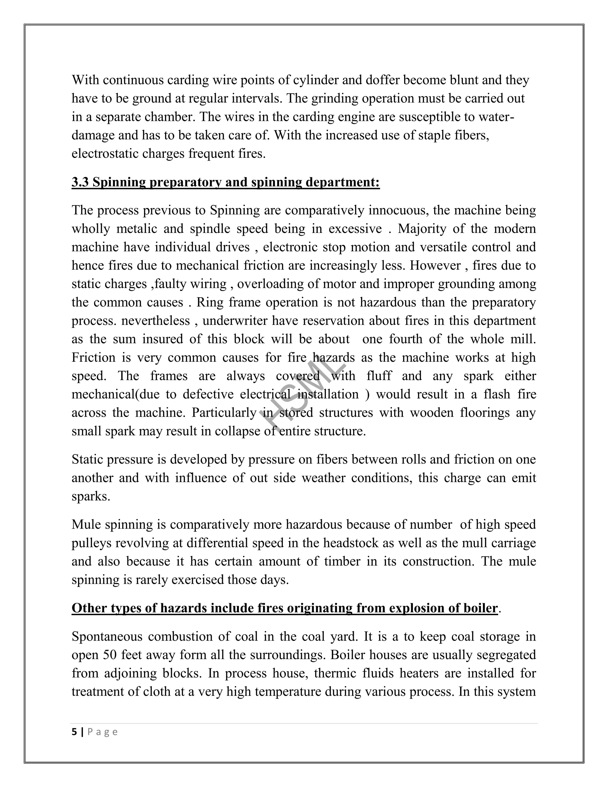 Fire hazards in cotton industry | PDF