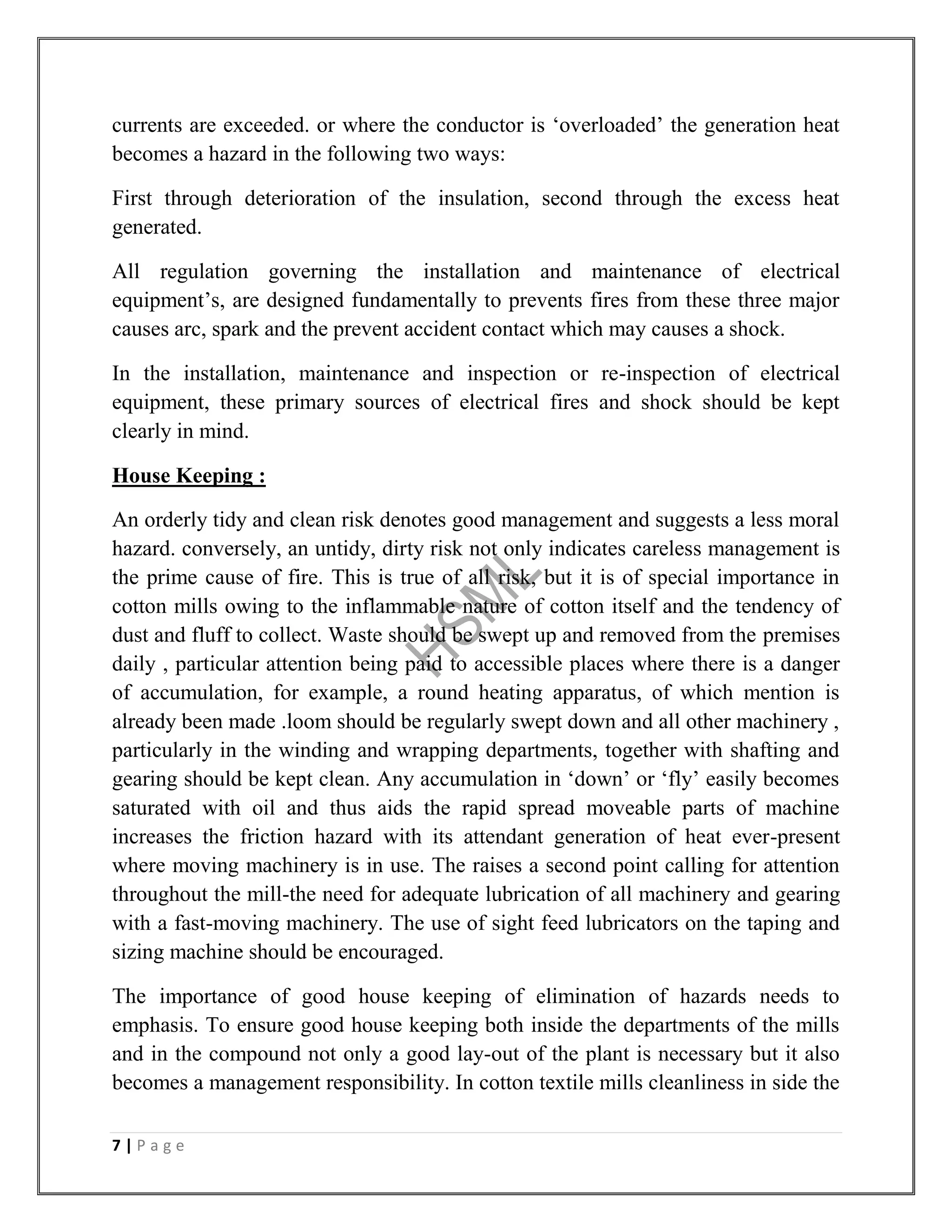 Fire hazards in cotton industry | PDF