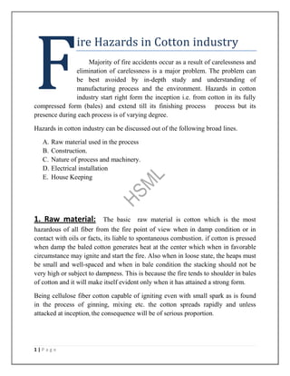 Fire hazards in cotton industry | PDF