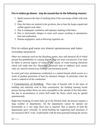 Fire hazards in cotton industry | PDF