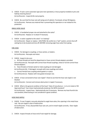 Fire Hose Rack Inspection Guidelines | PDF