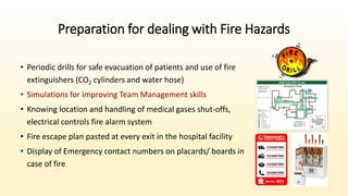 Fire in hospital settings. dr pranav | PPTX