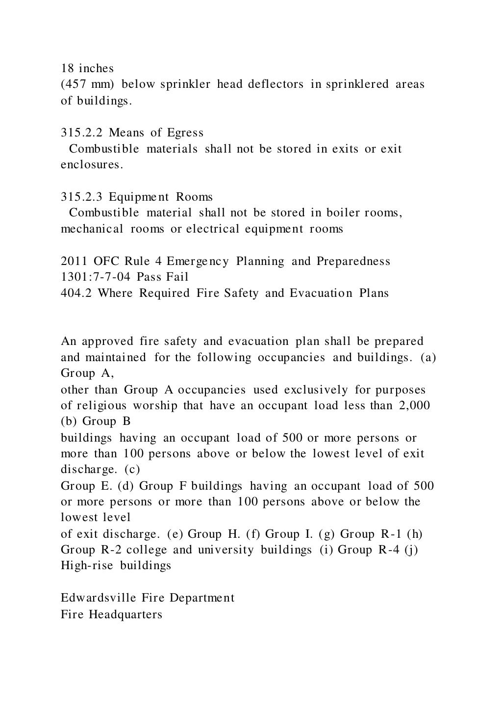 Fire Inspection Form Address __________________ | PDF