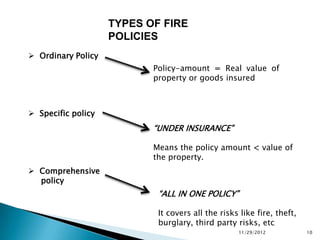 Fire insurance | PPTX