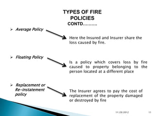 Fire insurance | PPTX