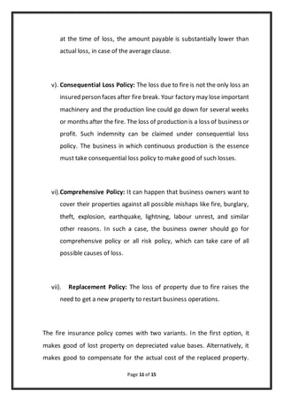 Fire insurance | DOCX