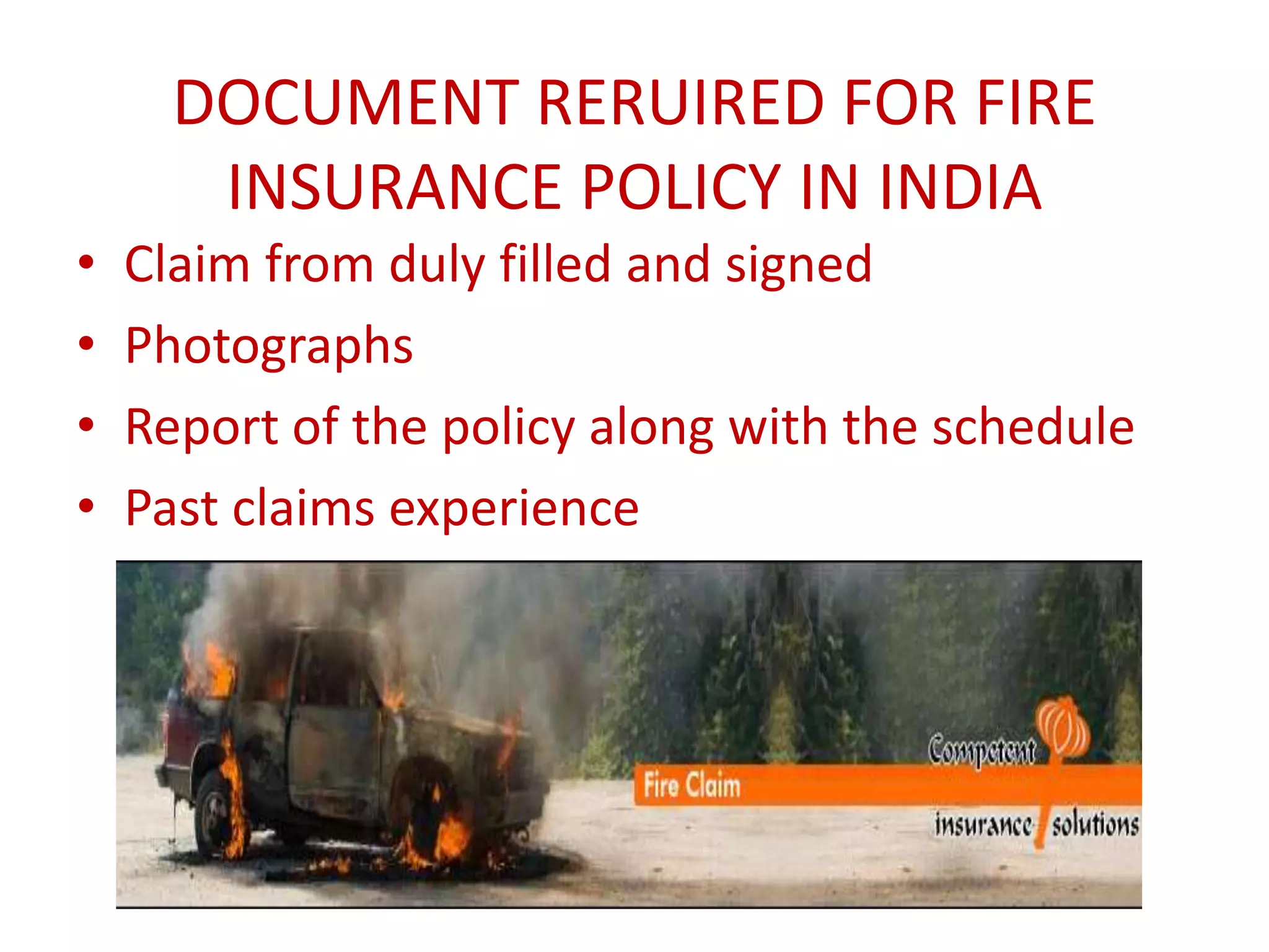 Fire insurance claim | PPTX