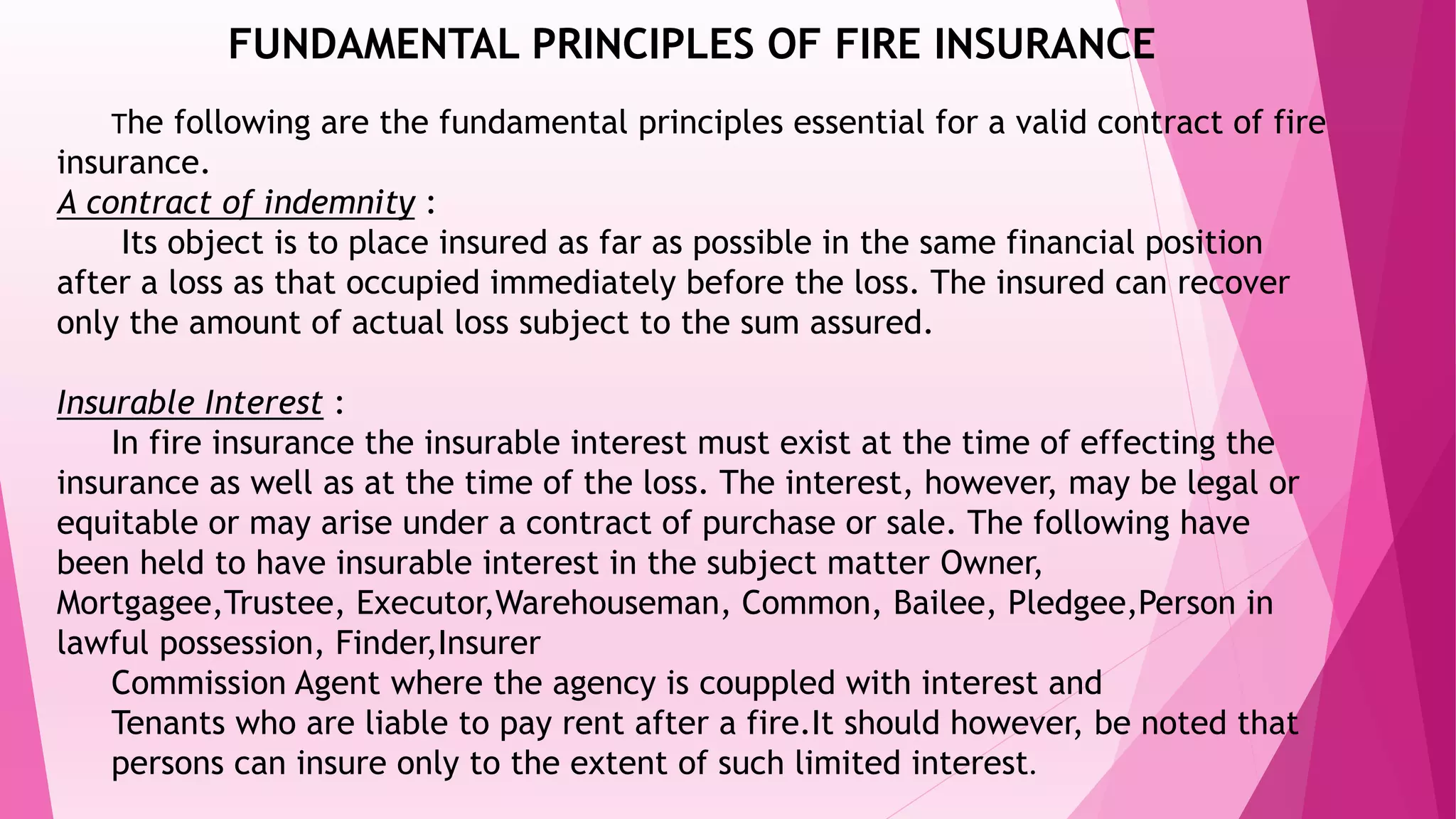 Fire insurance part1 | PPTX