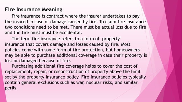 Fire insurance part1 | PPTX | Home Insurance | Insurance