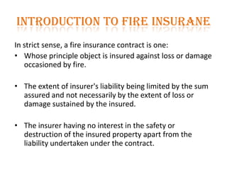Fire insurance ppt | PPTX