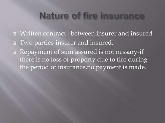 Fire insurance ppt | PPT