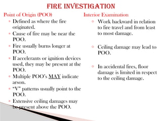 Fire Investigation, chemistry of fire, patterns | PPTX