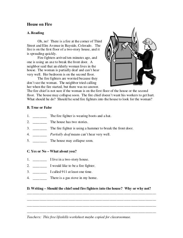 ESL Short Story : Fireman