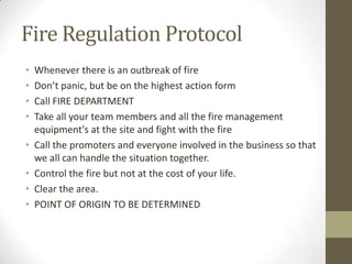 Fire management PROTOCOL for any business | PPT