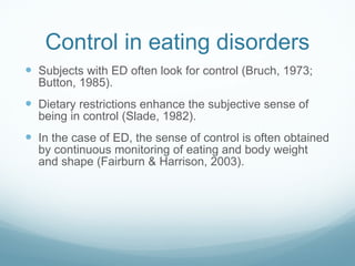 Control and perceived criticism in eating disorders | PPT