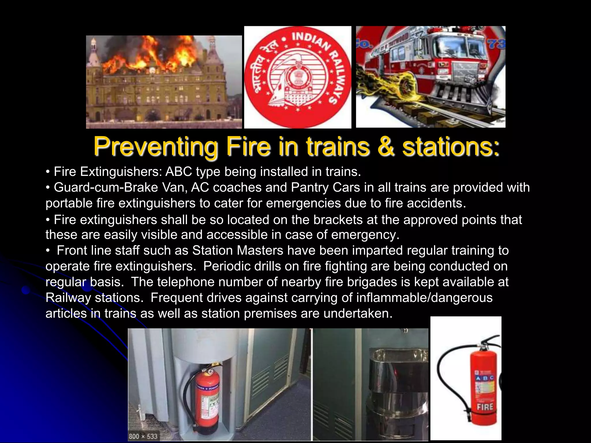 Fire on trains & stations in context of Indian Railways | PPT