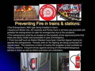 Fire on trains & stations in context of Indian Railways | PPT