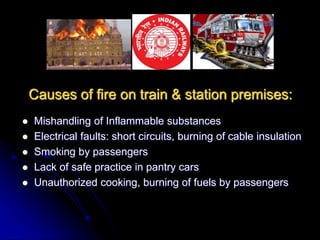 Fire on trains & stations in context of Indian Railways | PPT