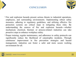 fire and explosion Introduction, Industrial processes and hazards ...