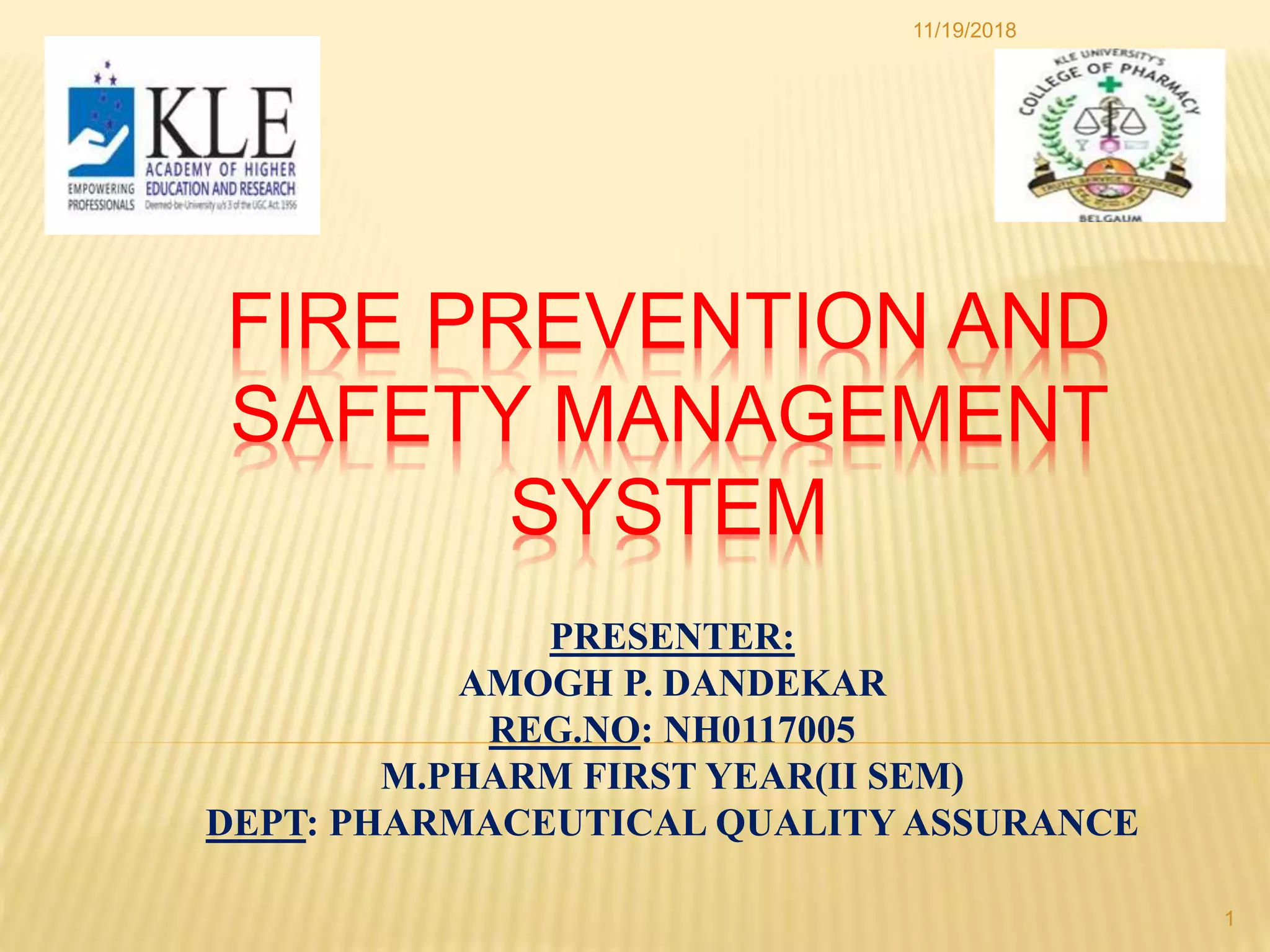 Fire prevention and safety management system | PPTX