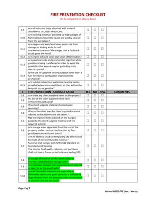 FIRE PREVENTION CHECKLIST Form # HSEQ - FPC Rev 2 -.docx