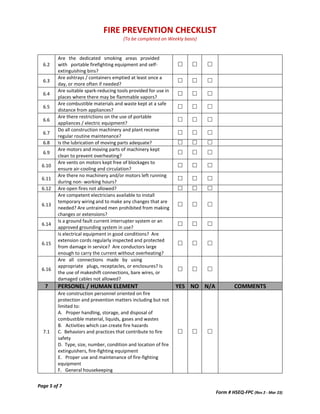 FIRE PREVENTION CHECKLIST Form # HSEQ - FPC Rev 2 -.docx