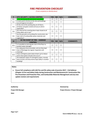 FIRE PREVENTION CHECKLIST Form # HSEQ - FPC Rev 2 -.docx