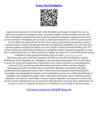 Fire Prevention Essays | PDF