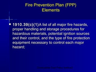 Fire Prevention Plan (FPP) Preventing Combustible Dust Fires and ...