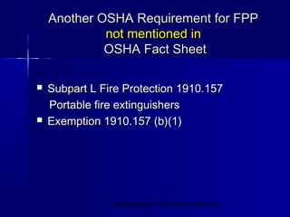 Fire Prevention Plan (FPP) Preventing Combustible Dust Fires and ...