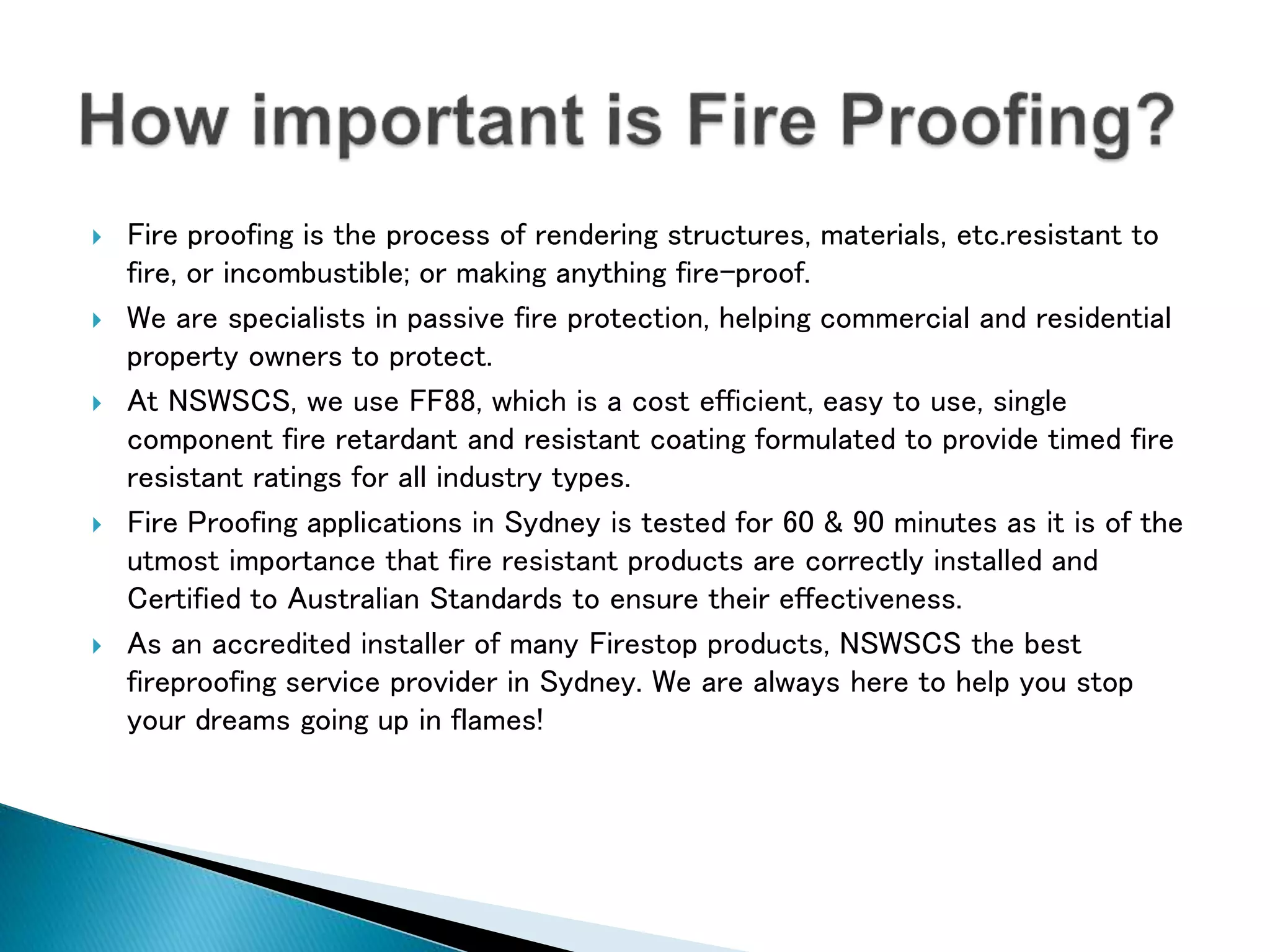Fire proofing in sydney | PPTX