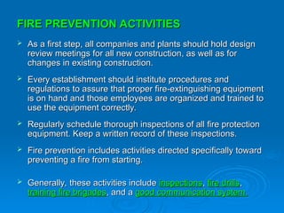 FIRE PROTECTION AND PREVENTION. pptFIRE PROTECTION AND PREVENTION.ppt ...