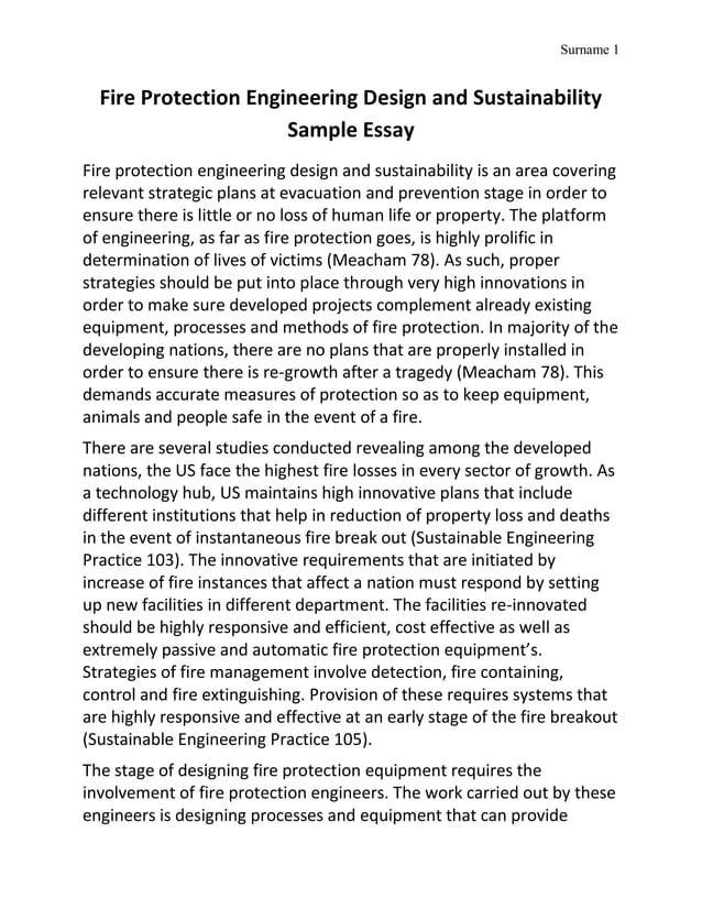 Fire protection engineering design and sustainability | PDF