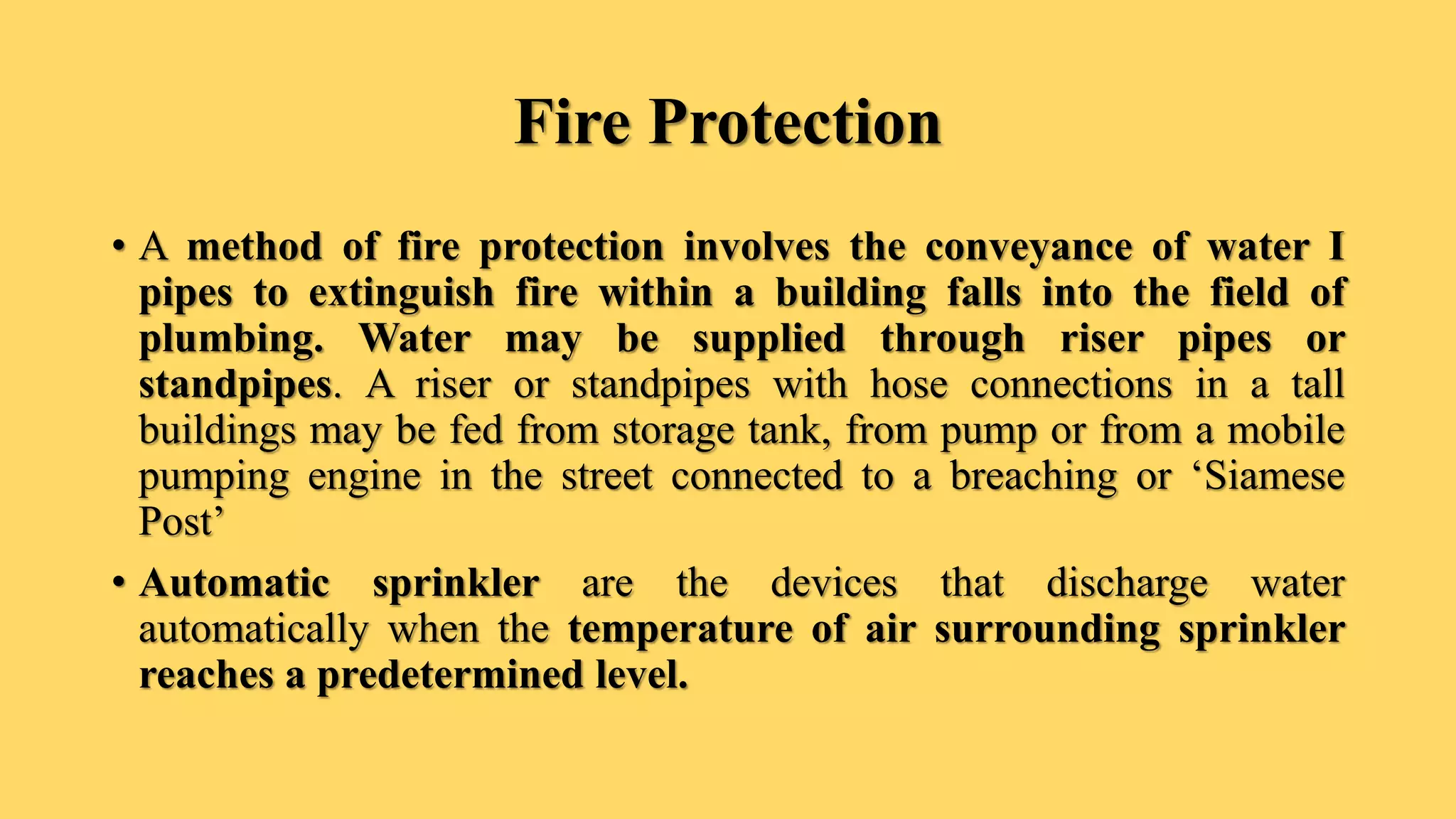 Fire Protection Systems Unit-I | PPTX
