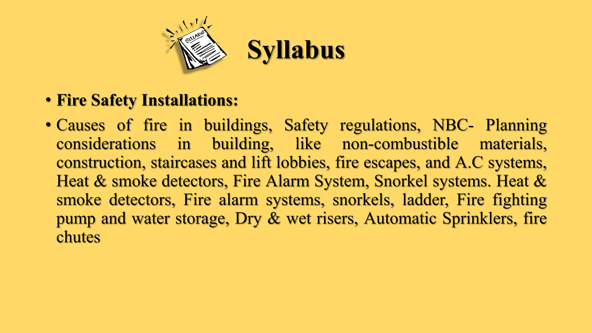 Fire Protection Systems Unit-I | PPTX