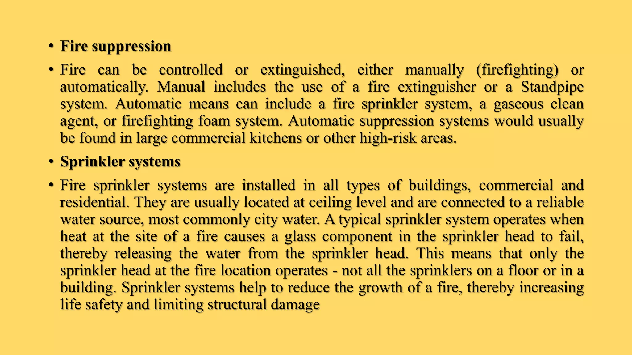 Fire Protection Systems Unit-I | PPTX