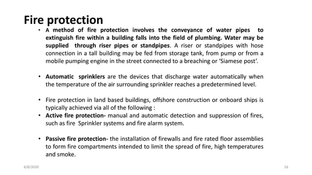 Fire protection system ppt. | PPTX | Chemistry | Science