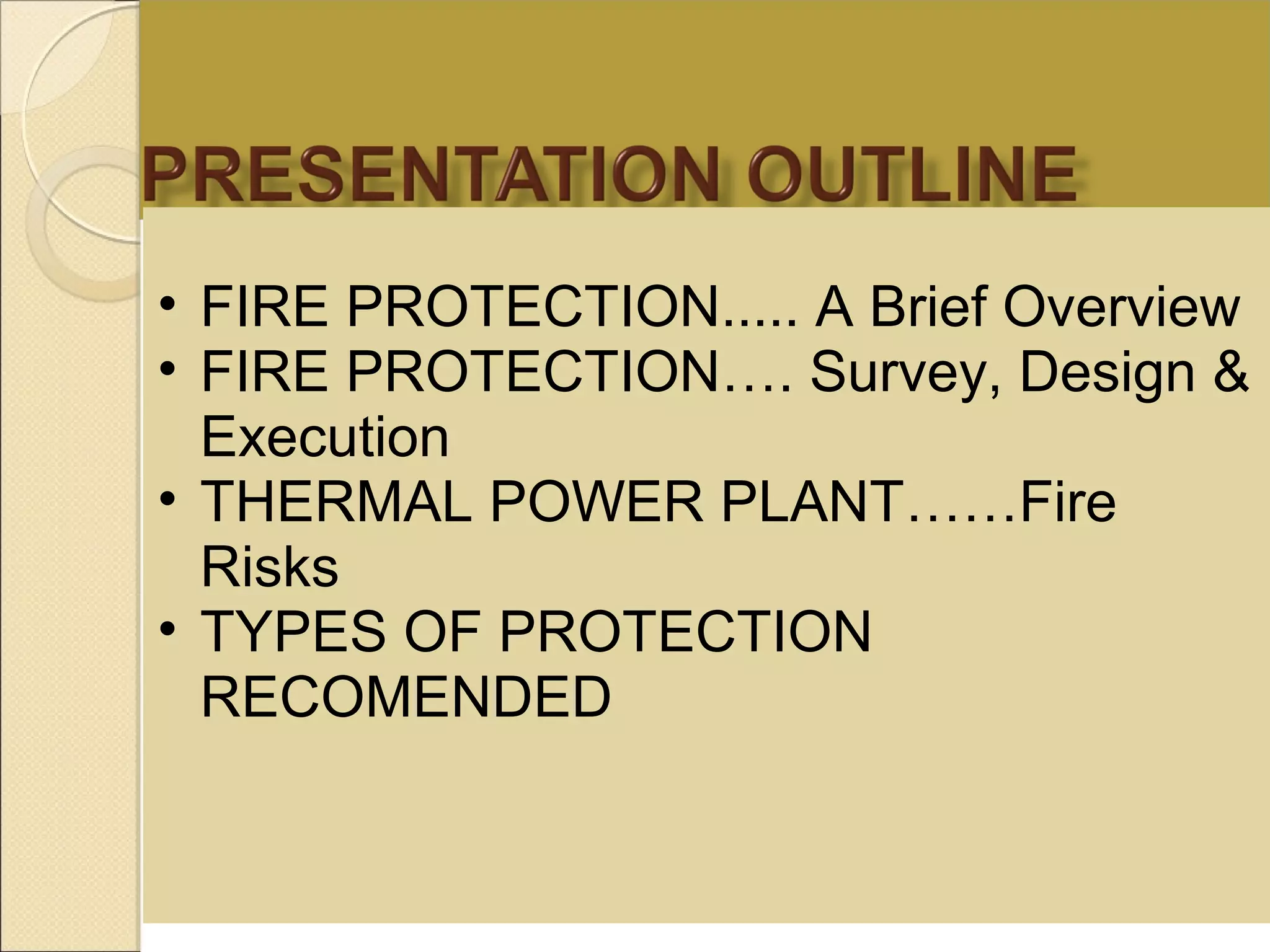 Fire protection in thermal power station | PPT