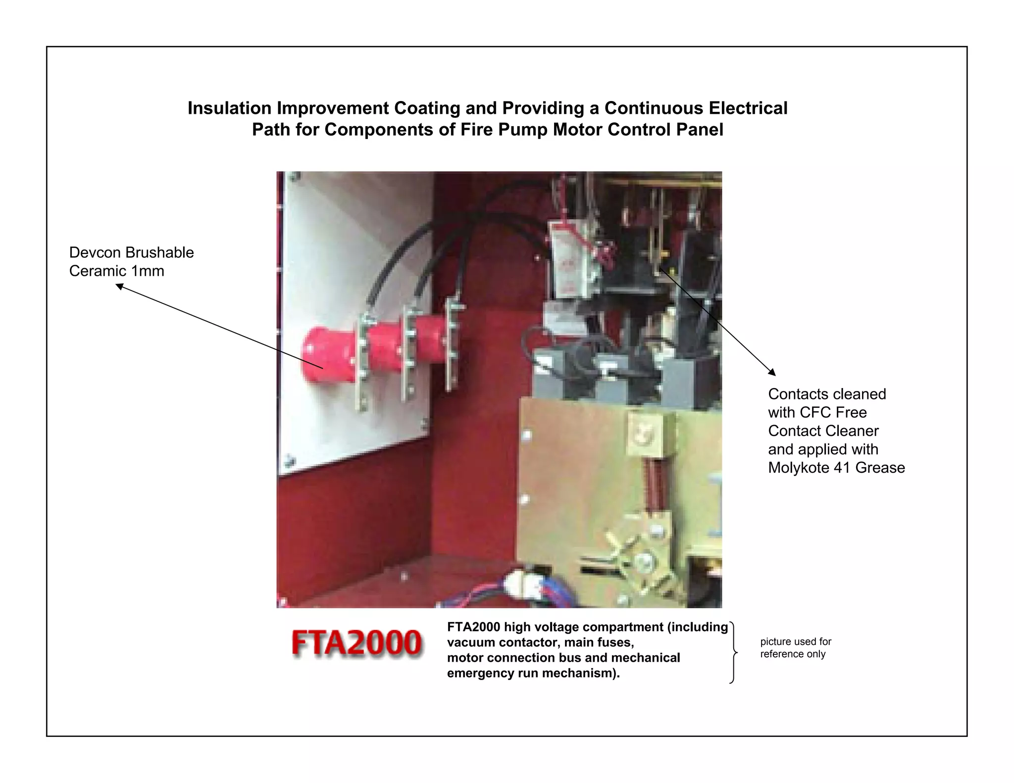 Fire pump motor control panel insulation improvement job at cairn | PDF