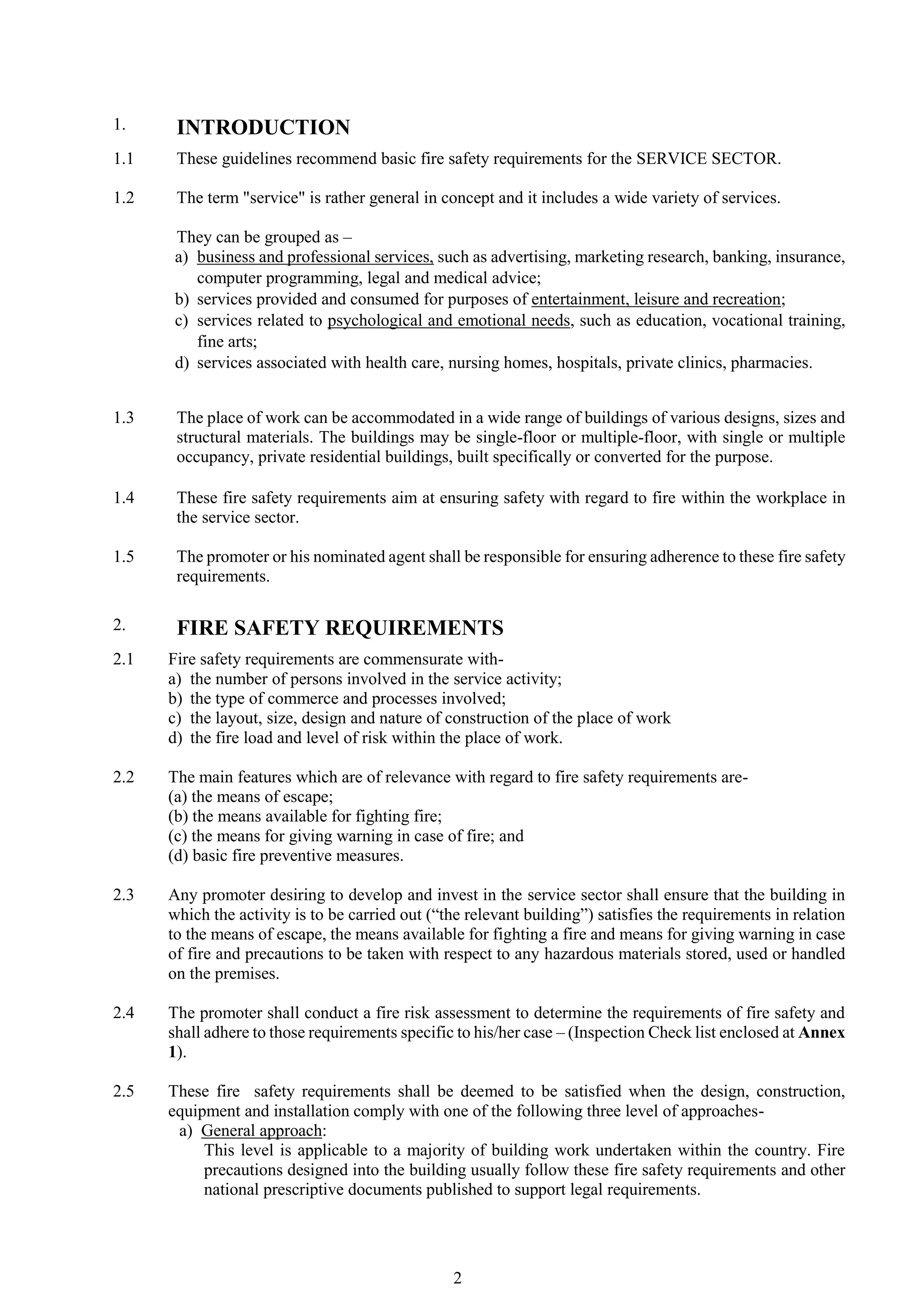 Fire regulation service sector Mauritius | PDF