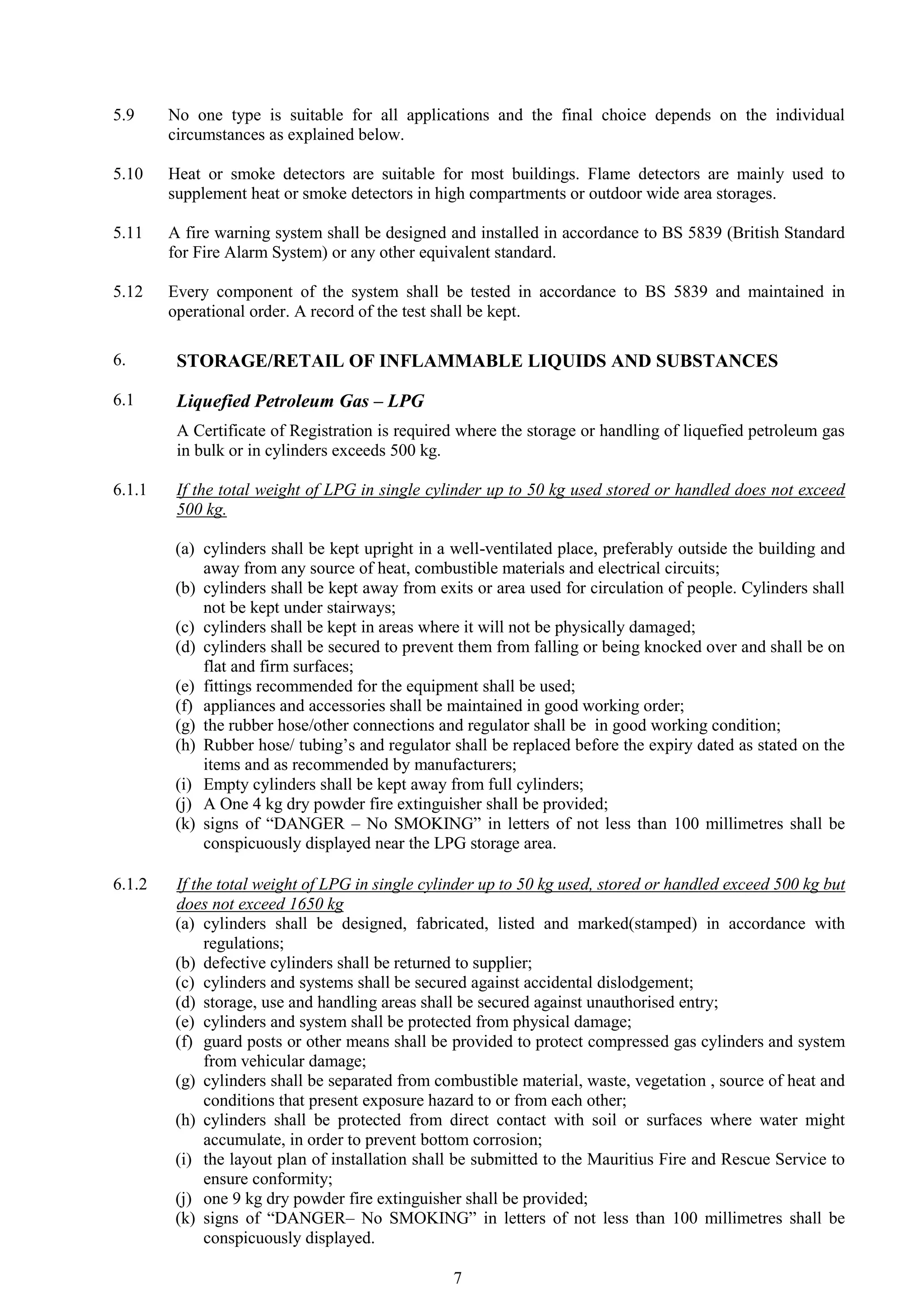Fire regulation service sector Mauritius | PDF