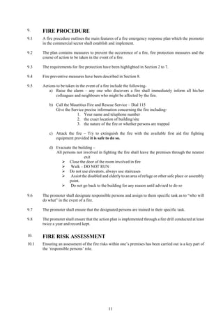 Fire regulation service sector Mauritius | PDF