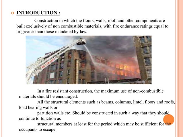 Fire resistive construction | PPTX | Woodworking | Arts and Crafts