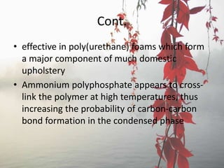 Fire retardant and environmental impact of polymer additives | PPTX