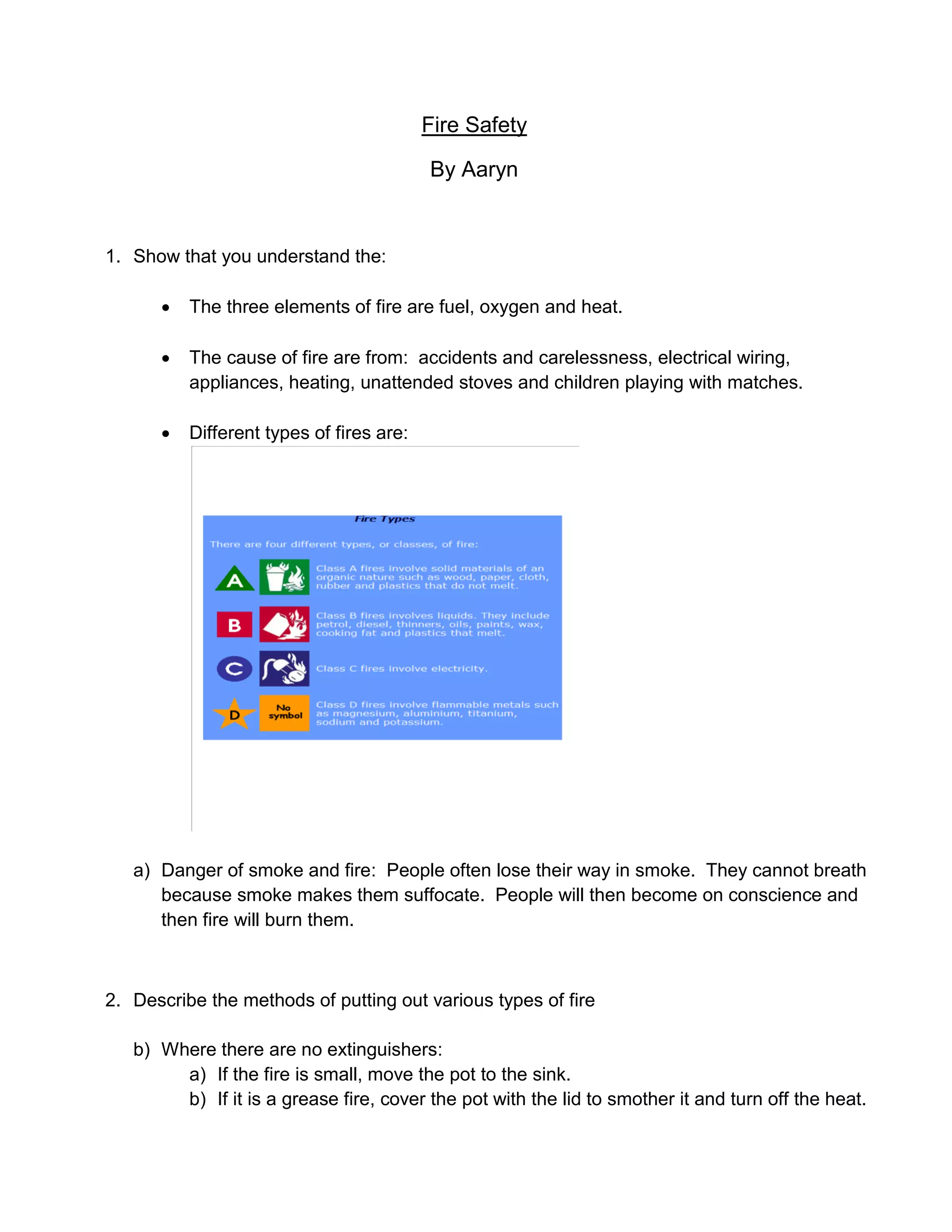 Fire Safety Homework | PDF