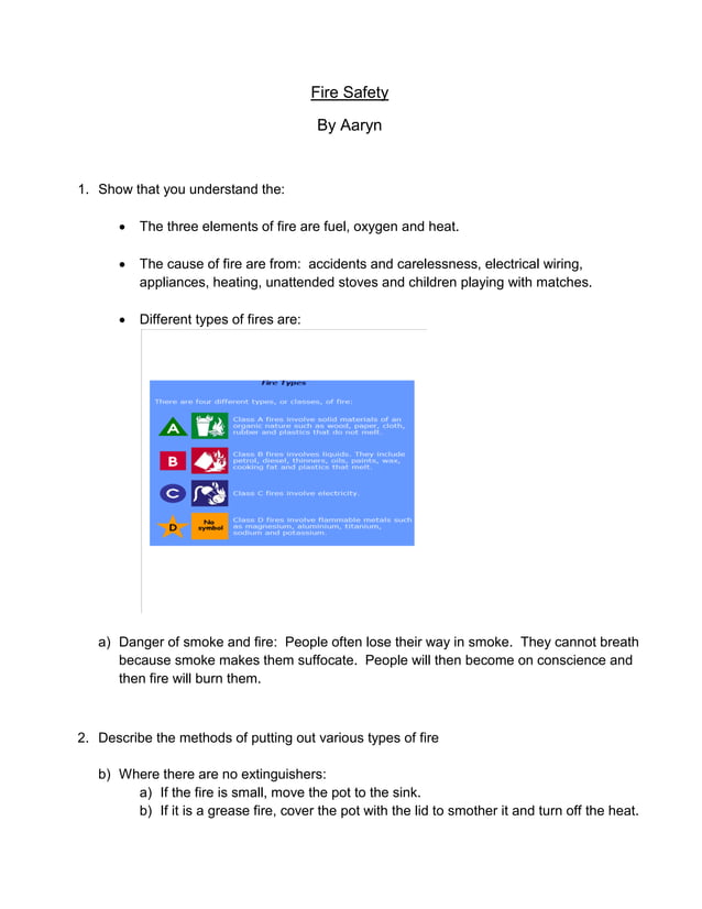 Fire Safety Homework | PDF