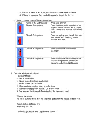 Fire Safety Homework | PDF