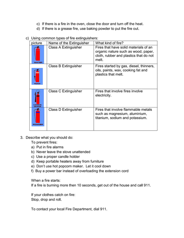Fire Safety Homework | PDF